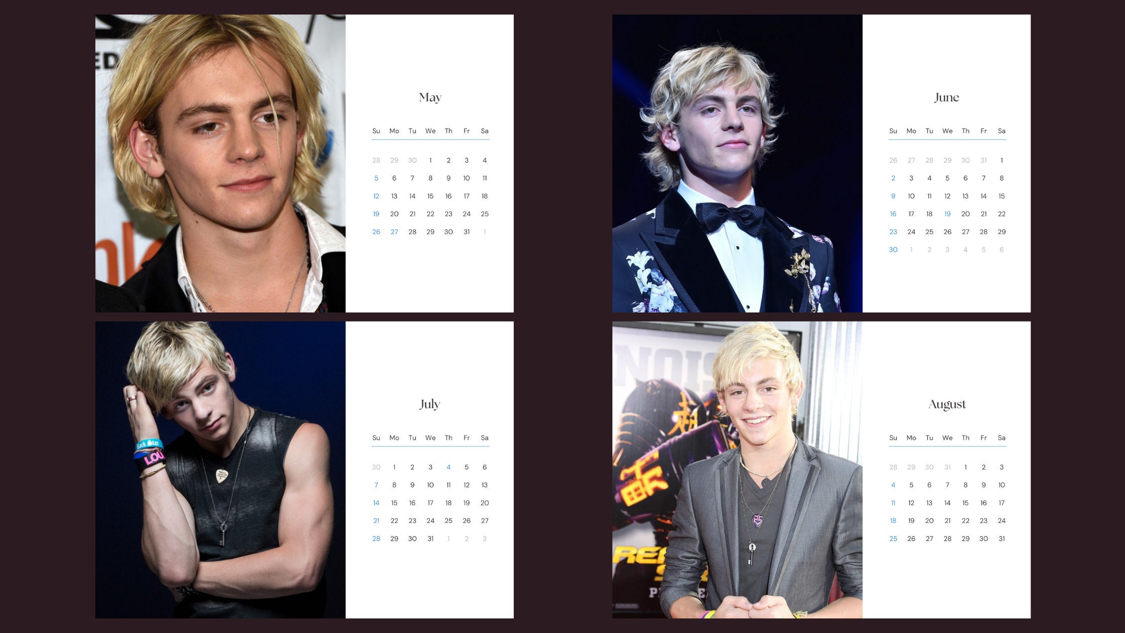 Ross Lynch 2022 Calendar