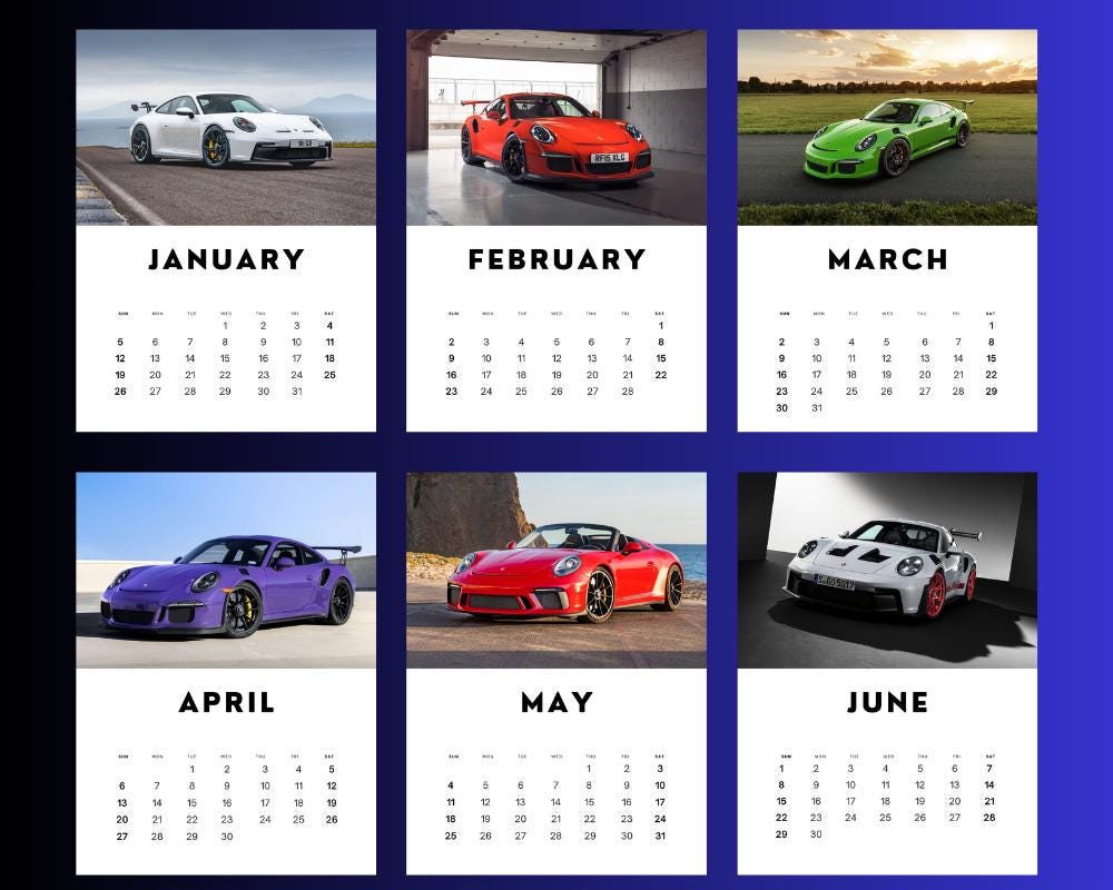 Porsche 911 2025 Calendar - Etsy