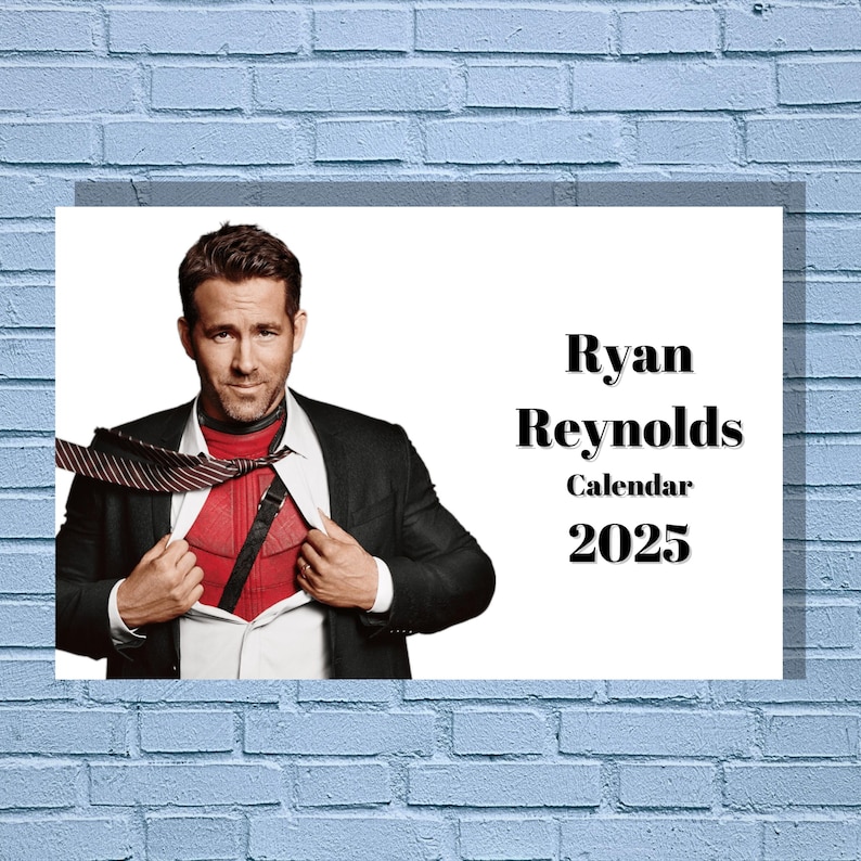 Ryan Reynolds 2025 Calendar - Etsy