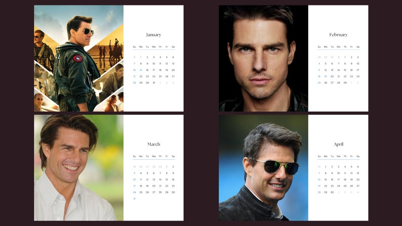 Tom Cruise 2024 Calendar - Etsy Denmark