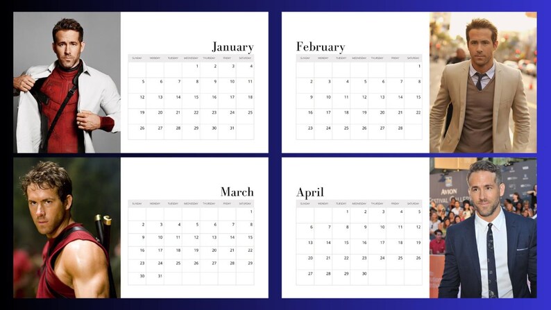 Ryan Reynolds 2025 Calendar - Etsy
