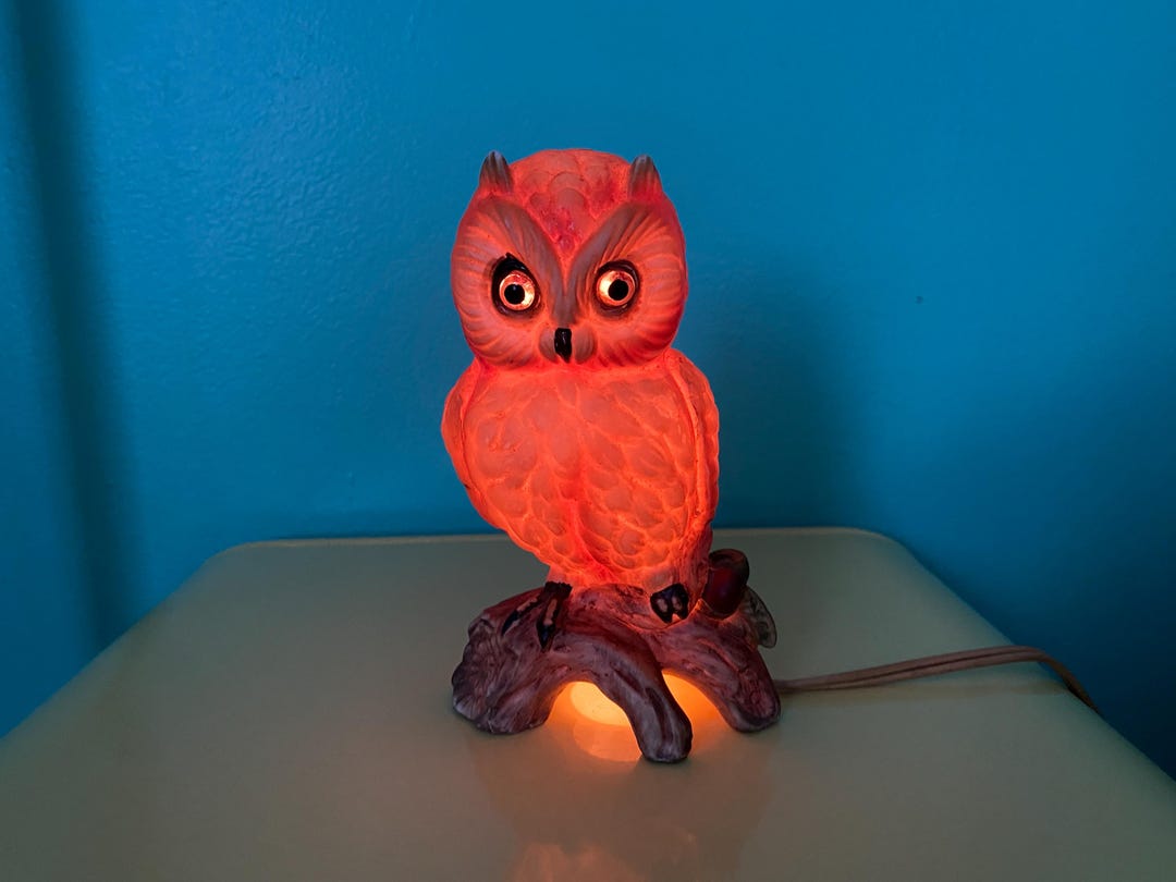Vintage Owl Lamp Porcelain - Etsy