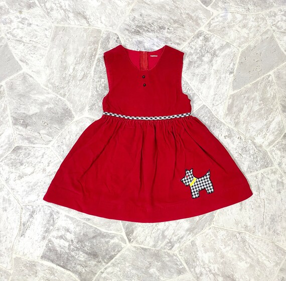 Vintage Corduroy Dress Baby / Toddler With Scottish T… - Gem