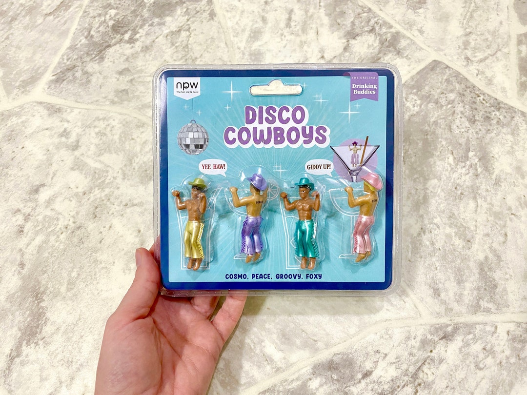 Disco Cowboys Drink Markers Set of 4 - Etsy