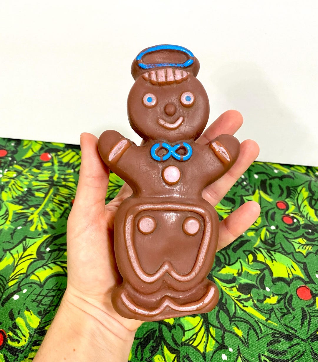 Mid Century Rubber Gingerbread Man Squeak Toy Squeeze Toy - Etsy