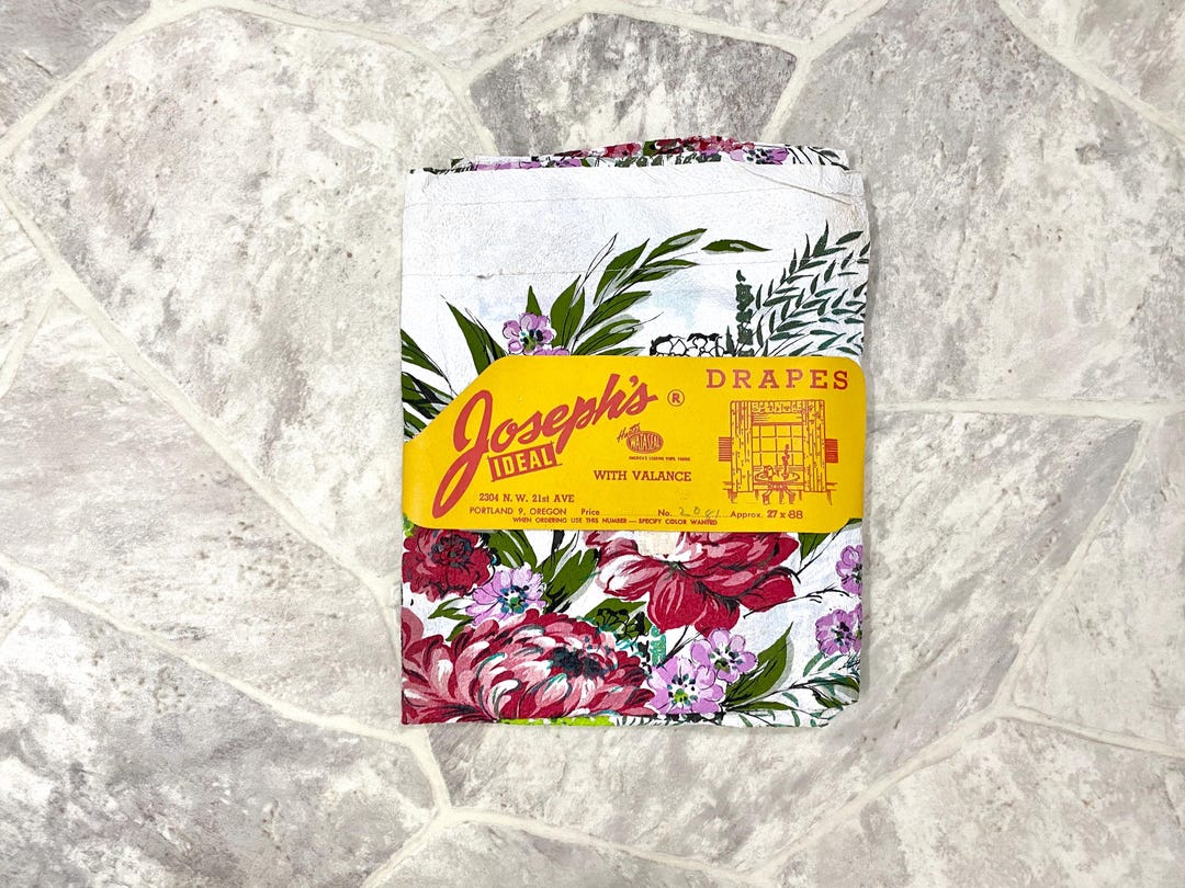 Vintage Joseph’s Ideal Drapes With Valance Floral Pattern Plastic ...