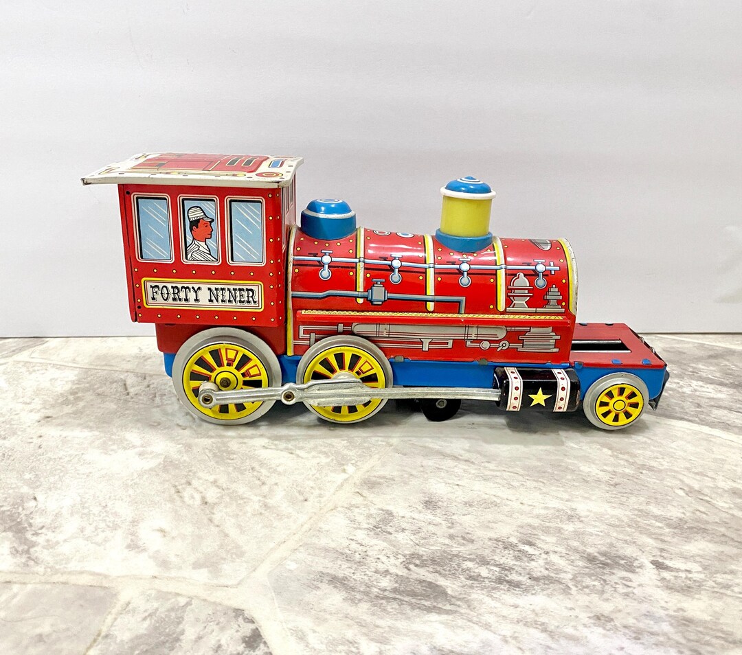 Vintage Battery Operated Tin Toy Forty Niner Locomotive Train Modern ...