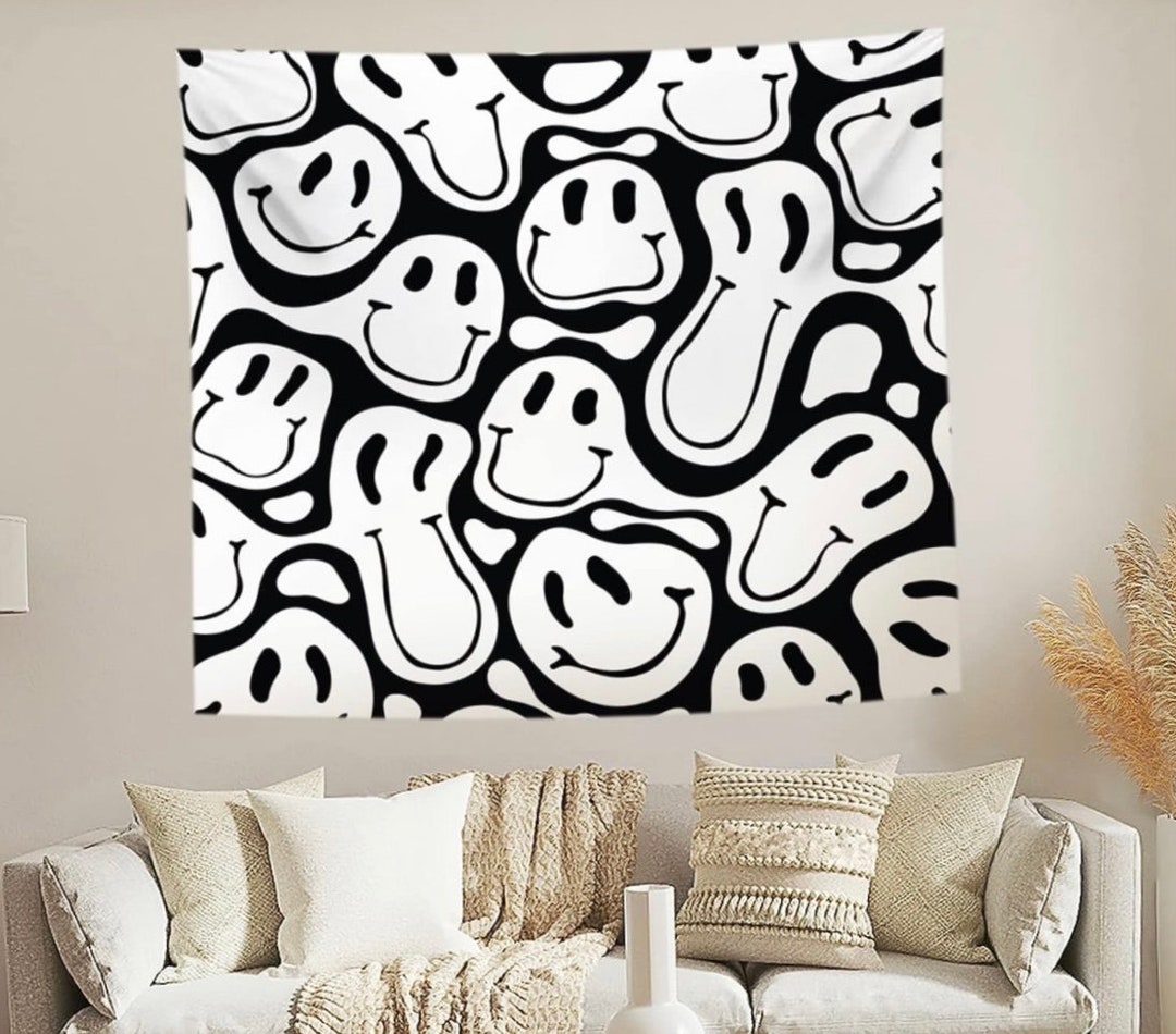 Melted Smiley Faces Tapestry Fabric Poster - Etsy