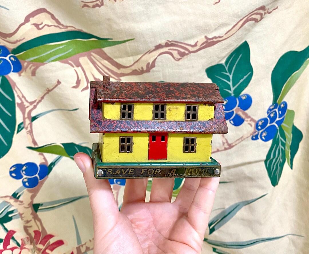 Mid Century 50s "save for A Home" Metal House Bank - Etsy