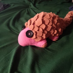 Pink and Orange Pangolin Plushie - Etsy