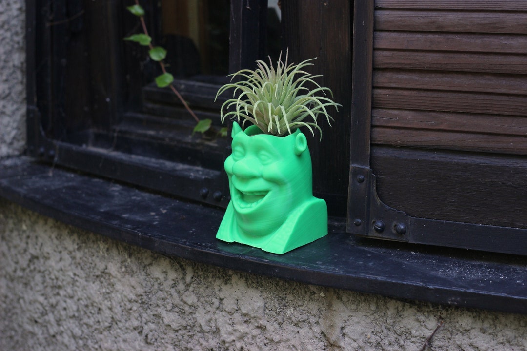 3D Printed Shrek Planter Shrek Bust Plant Pot - Etsy Denmark