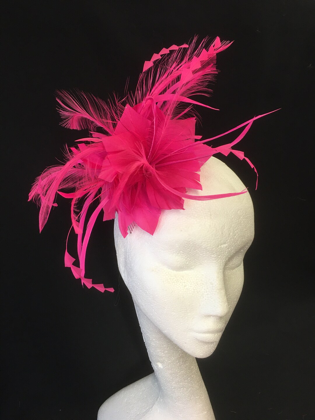 Cerise Pink Comb Fascinator Wedding Hat Mother of the Bride Ascot Hat ...