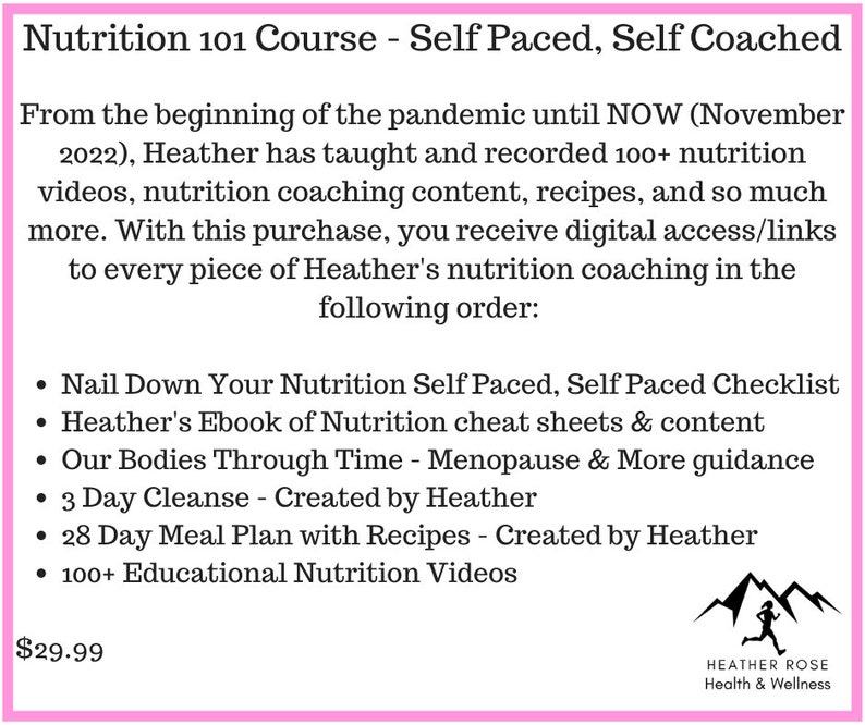 Nutrition 101 Course - Etsy