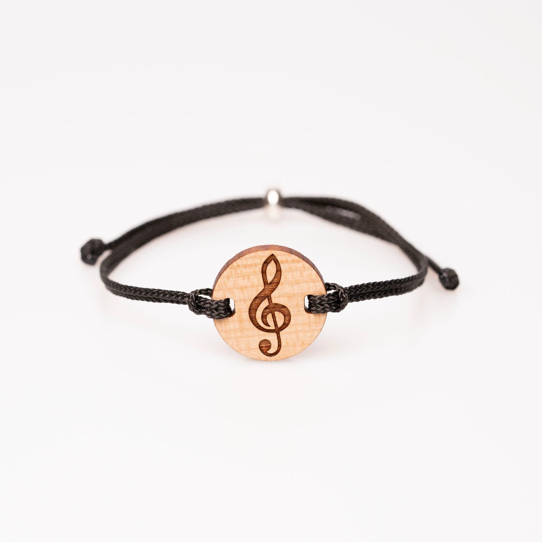 Clef Bracelet Made of Cherry Wood, Personalized, Wooden Jewelry, Wooden ...