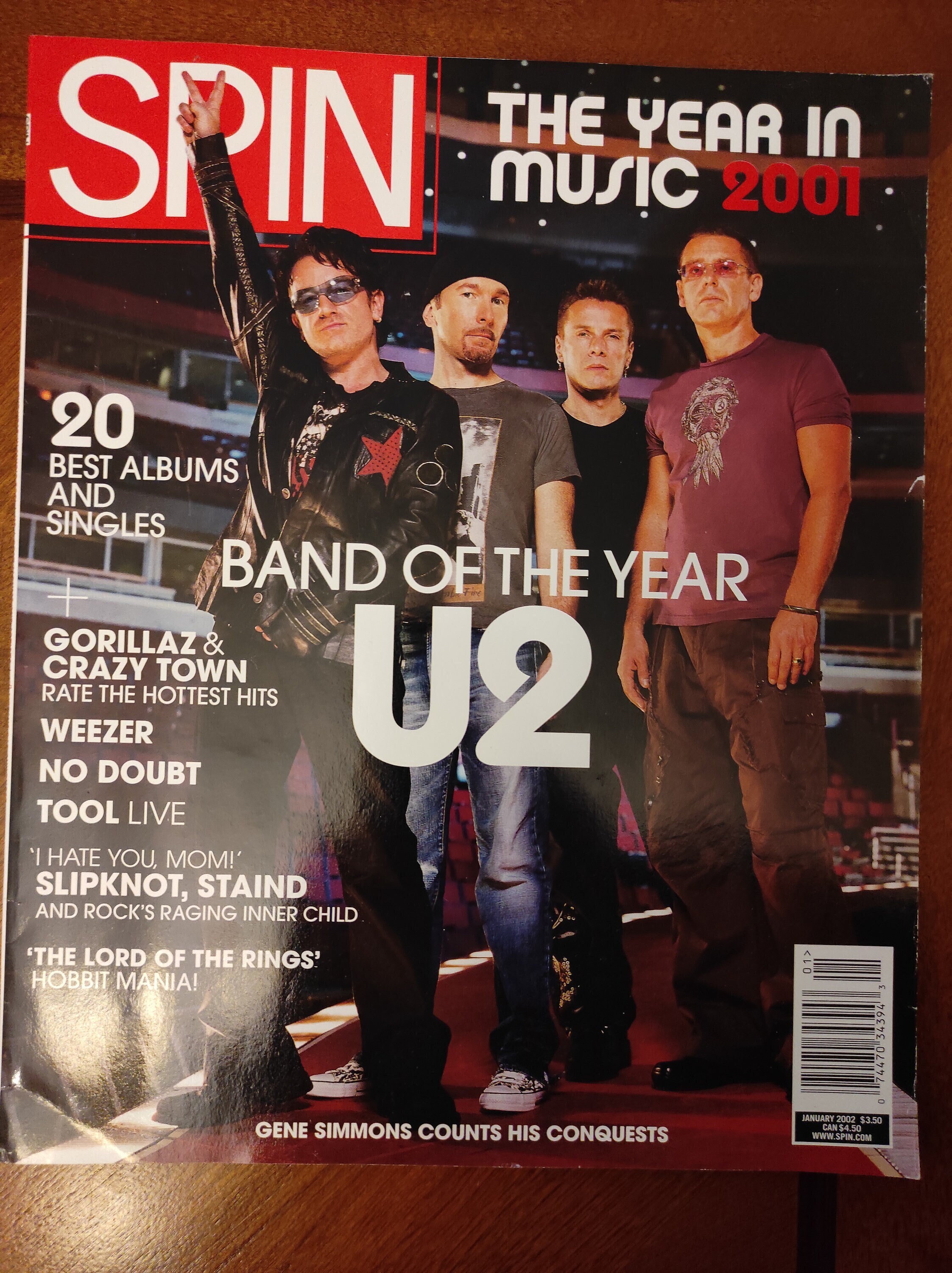U2 Spin Magazine January 2002 Band of the Year Music Magazine - Etsy