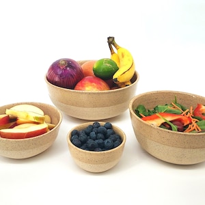 4 Piece Nesting Bowl Set - Handmade Ceramic Dish Ware - Nesting Bowls ...