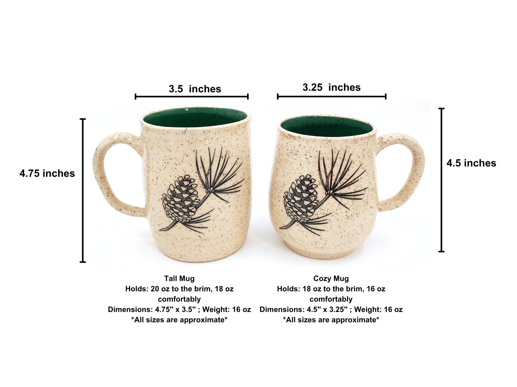 The WINTER PINECONE MUG, Two Shapes, Large, 18 Oz | Handmade Ceramic ...