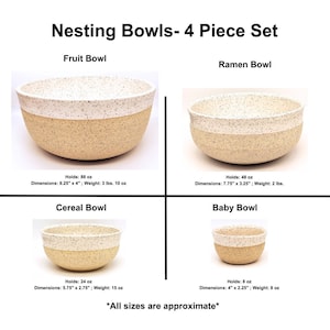 4 Piece Nesting Bowl Set - Handmade Ceramic Dish Ware - Nesting Bowls ...