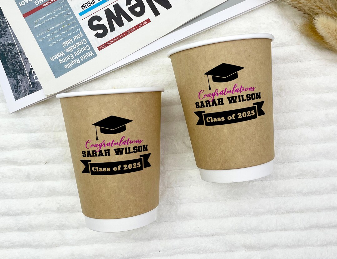 Personalized Graduation Cup Favors/custom Paper Cup for Graduation ...