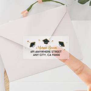 Graduation Guest Address Labels - Guest List Labels for Graduation ...