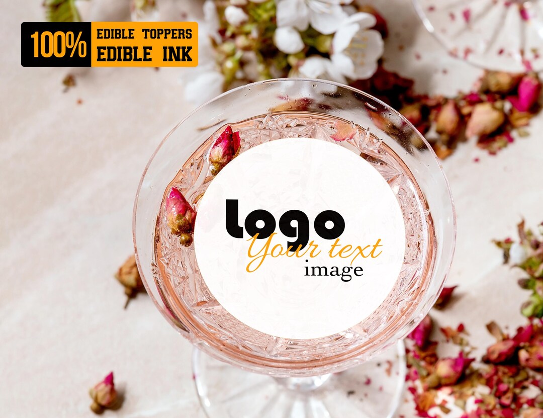 Custom Edible Drink Topper With Logo/text/image, Edible Cocktail ...