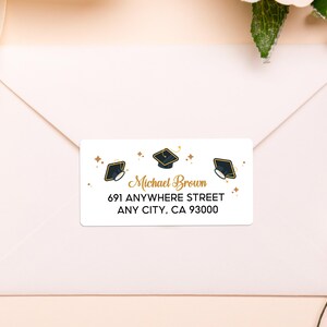 Graduation Guest Address Labels - Guest List Labels for Graduation ...