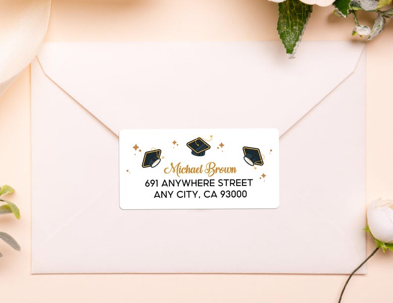 Graduation Guest Address Labels - Guest List Labels for Graduation ...