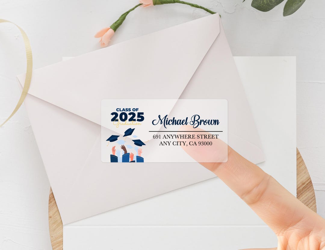 Clear Mailing Labels for Graduation Invitation Recipients/personalized ...