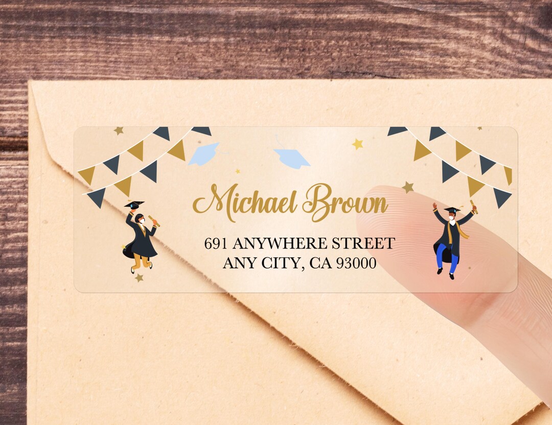 Graduation Return Address Labels, Congrats Grad Party Invitation Return ...