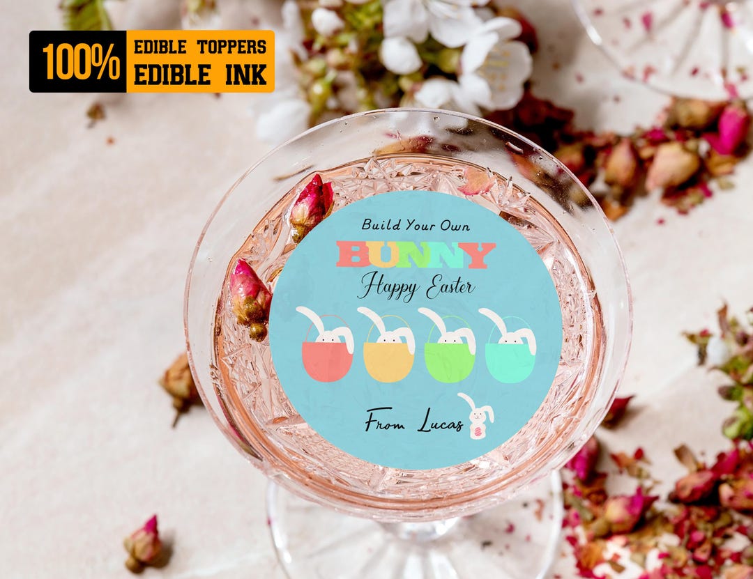 Build Your Own Bunny Drink Toppers, Edible Easter Cocktail Topper, Bulk ...