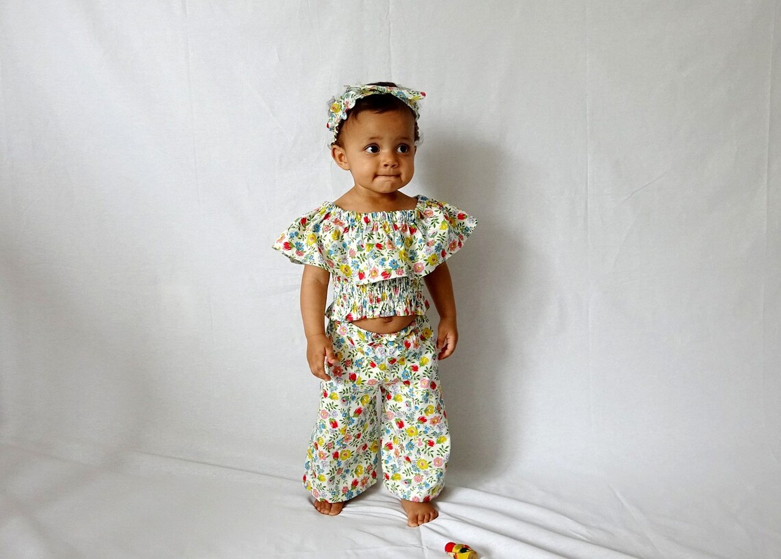 Ruffle Top and Flare Pant Set With Headband Baby Girl - Etsy