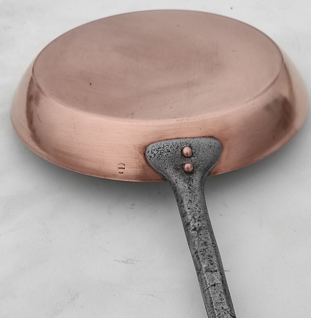 Vintage French Round Copper Frying Pan Serie Speciale Villedieu Tin ...