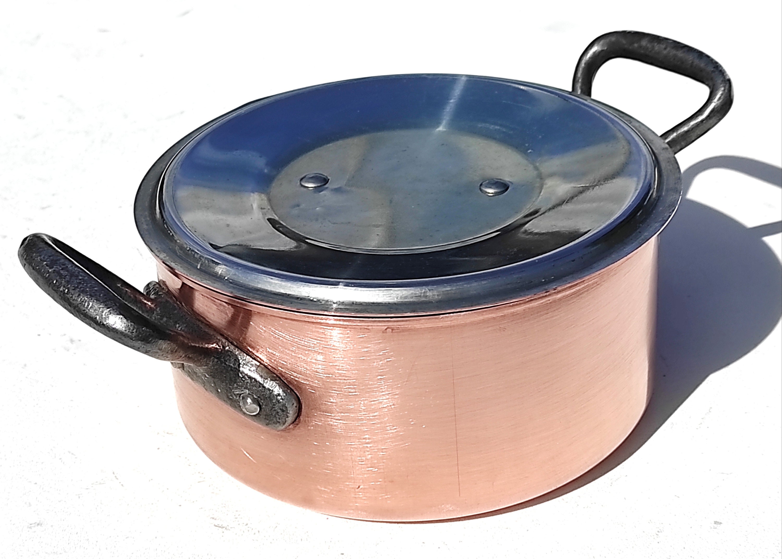 Vintage 6.7inch Copper Cocotte Stockpot With Lid Made in France Mint ...