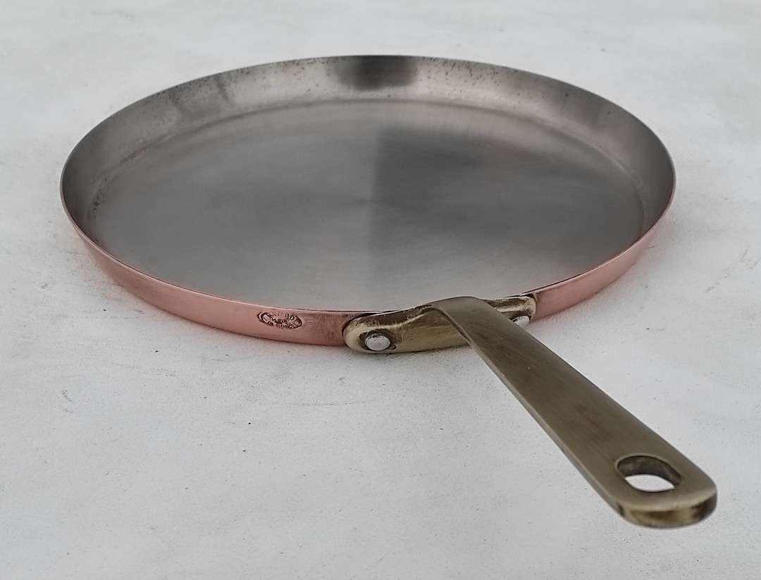 Vintage 9.4inch Round Copper Fish Pan Frying Pan Havard Made in France ...