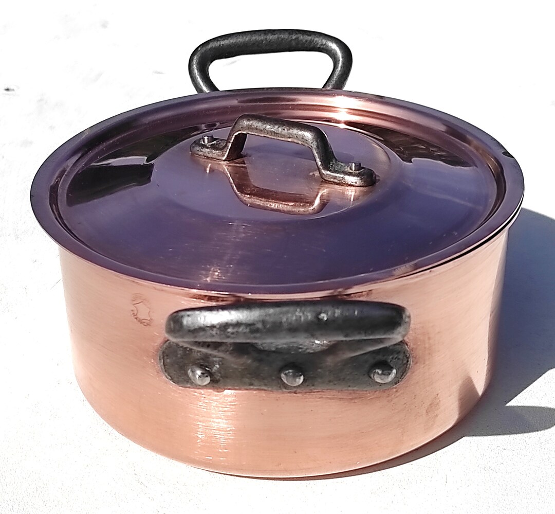 Vintage 6.7inch Copper Cocotte Stockpot With Lid Made in France Mint ...