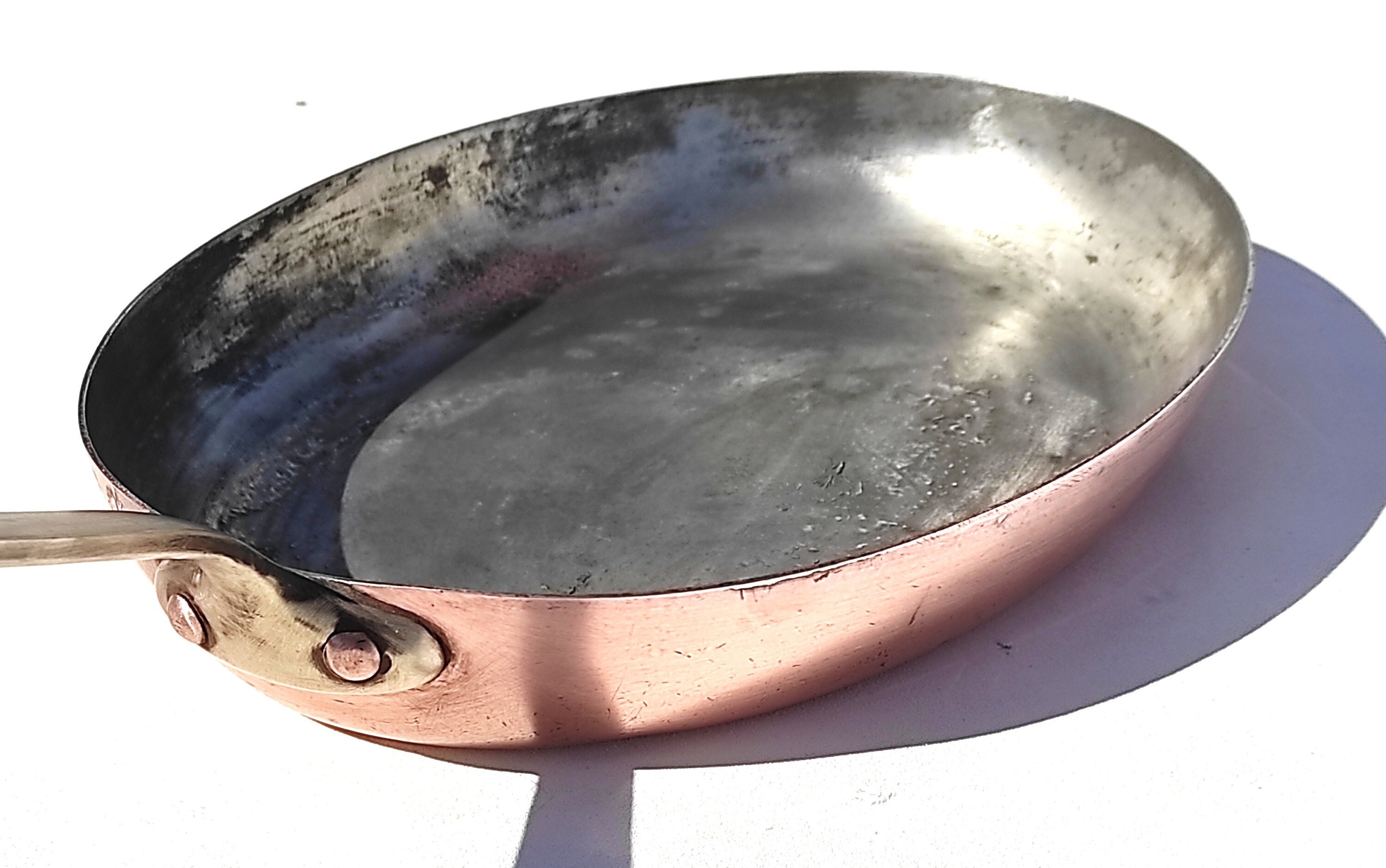 Vintage 13.8inch Oval Copper Fish Pan Frying Pan Chomette Favor Made in ...