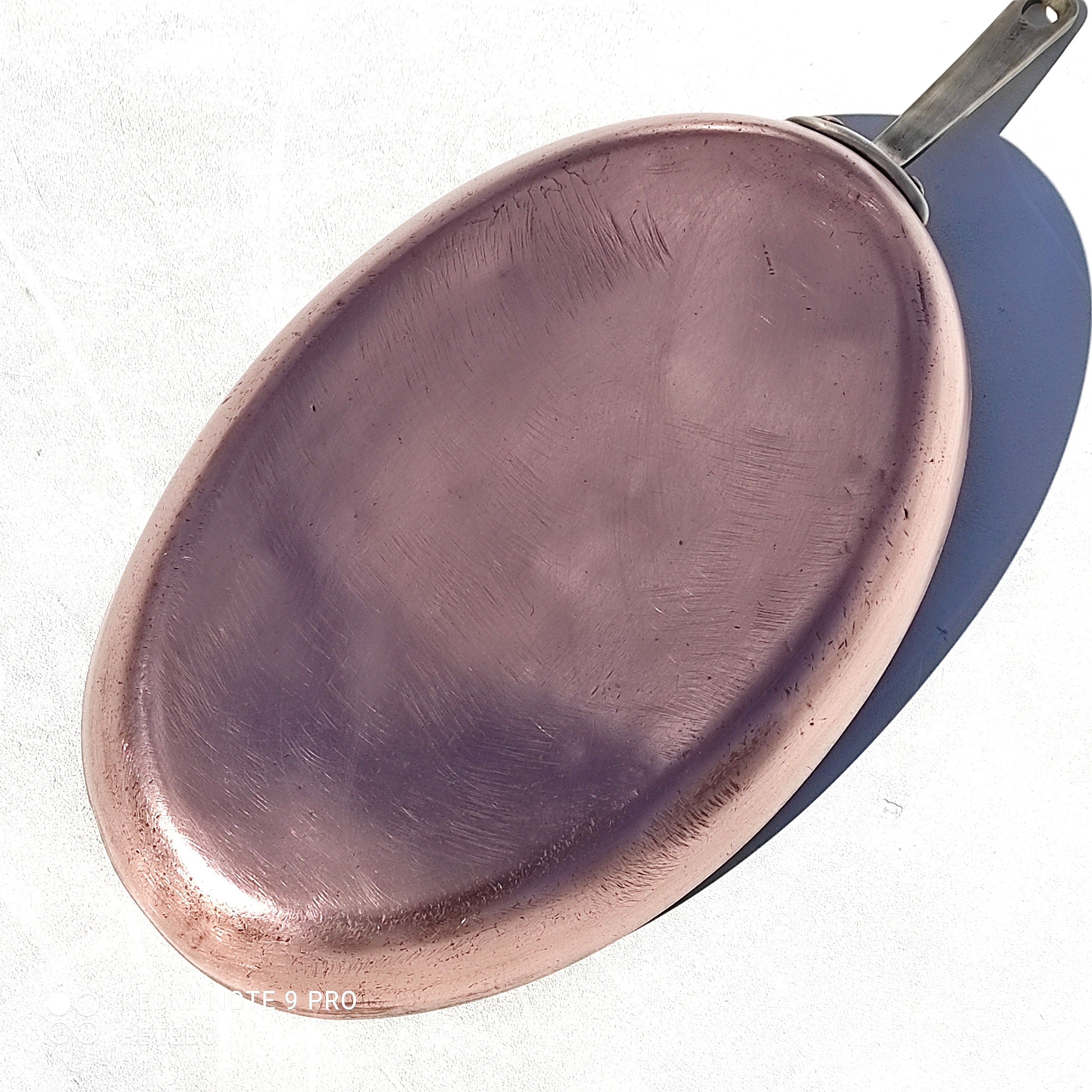 Vintage 13.8inch Oval Copper Fish Pan Frying Pan Chomette Favor Made in ...