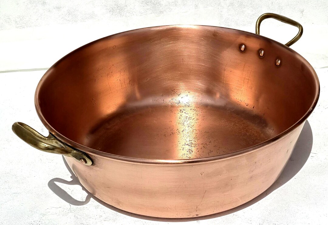 Vintage 15inch Copper Jam Pan Sugar Pan| Made in France| Bronze Brass ...