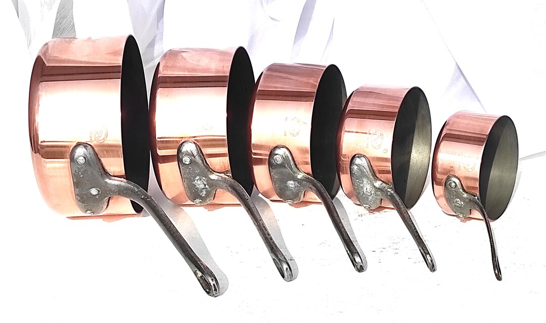 Vintage Copper Saucepan Set of 5 Graduated Pans Les Cuivres De ...