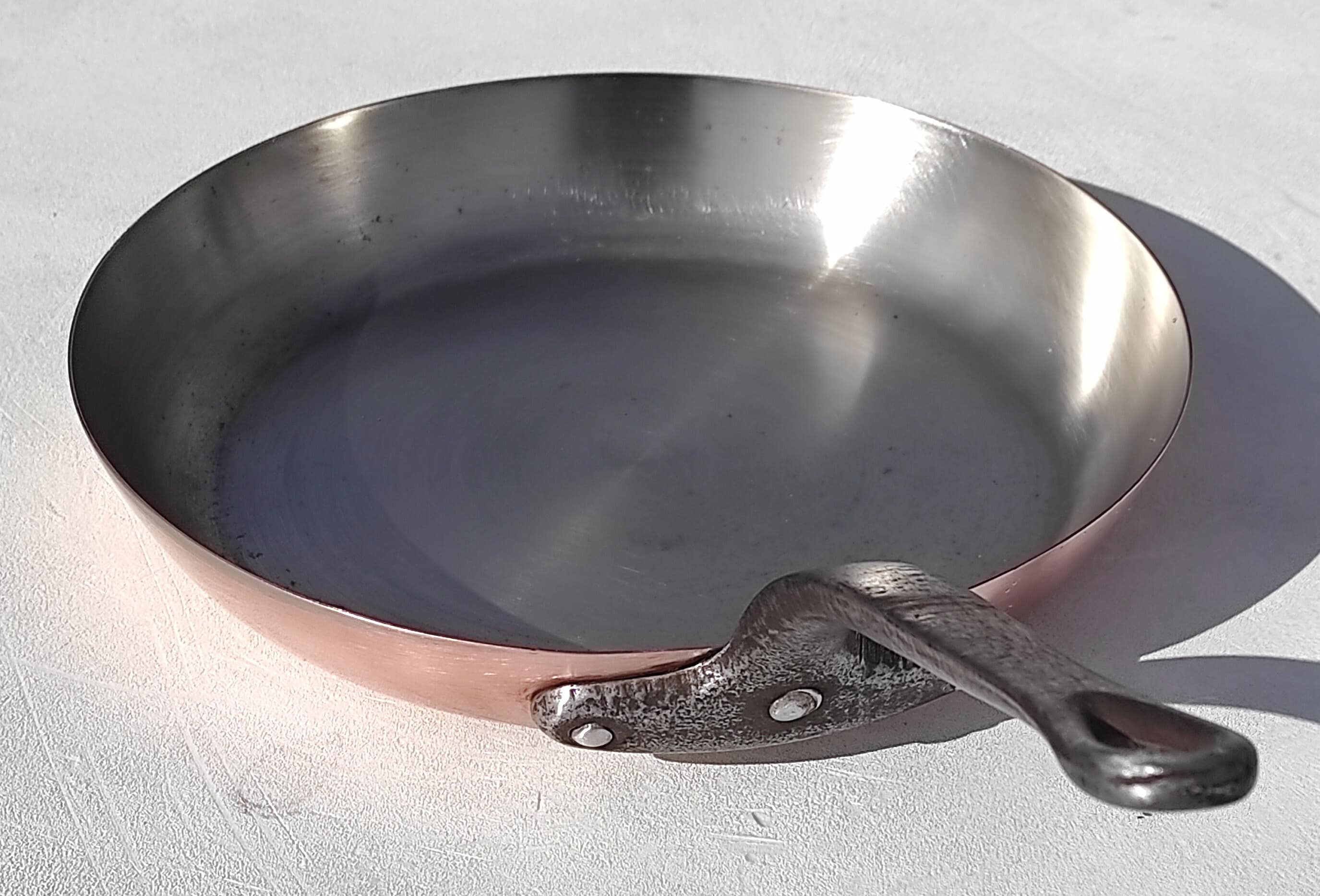 Vintage French Round Copper Frying Pan Made in France Inox Lining ...