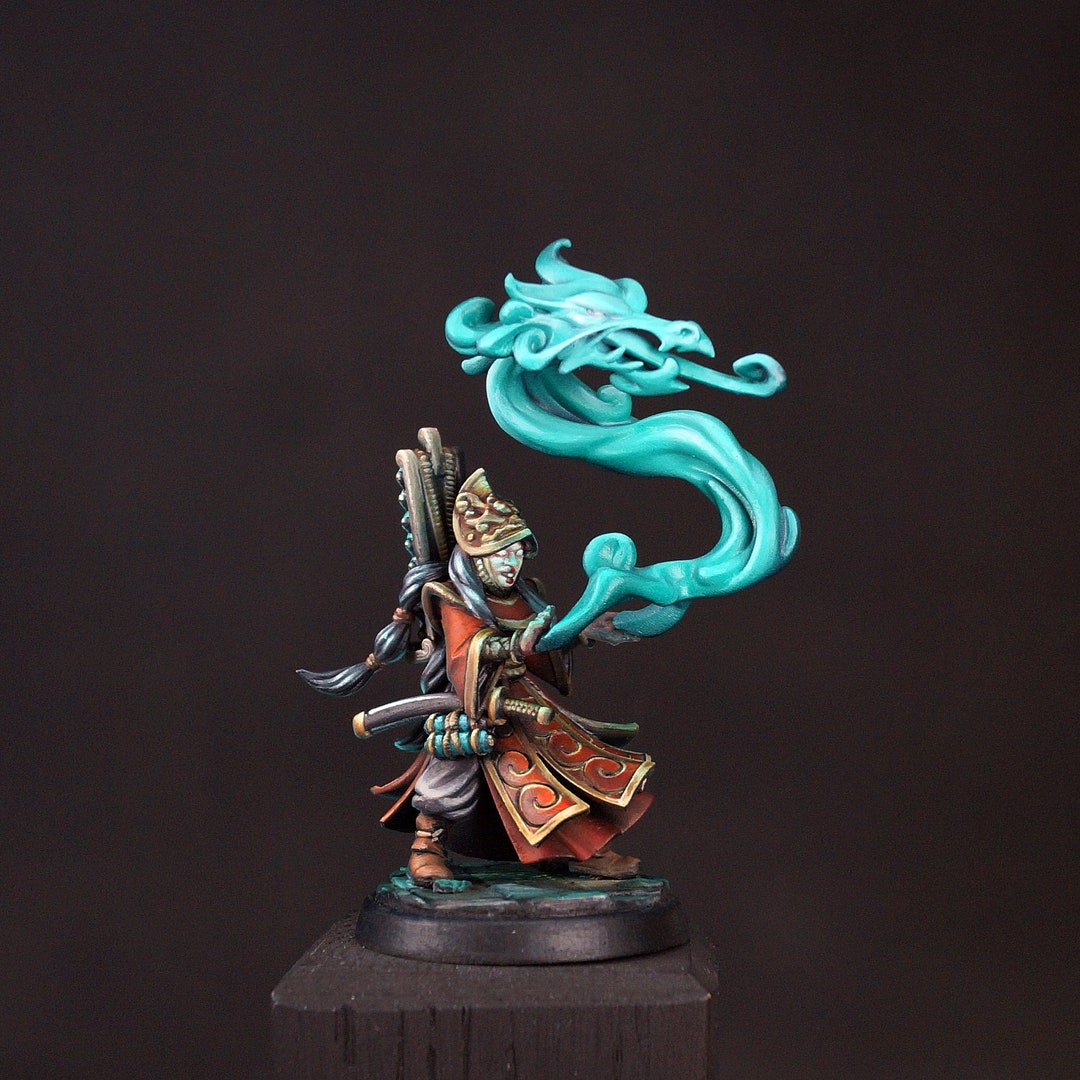 Painted Dragon Empire Monk / Witch Titan-forge Miniatures, 28mm Painted ...
