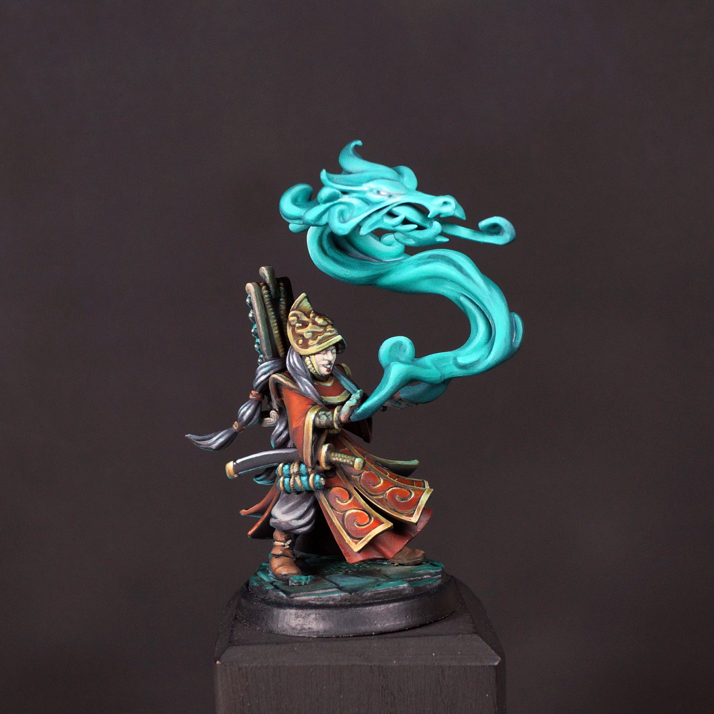 Painted Dragon Empire Monk / Witch Titan-forge Miniatures, 28mm Painted ...