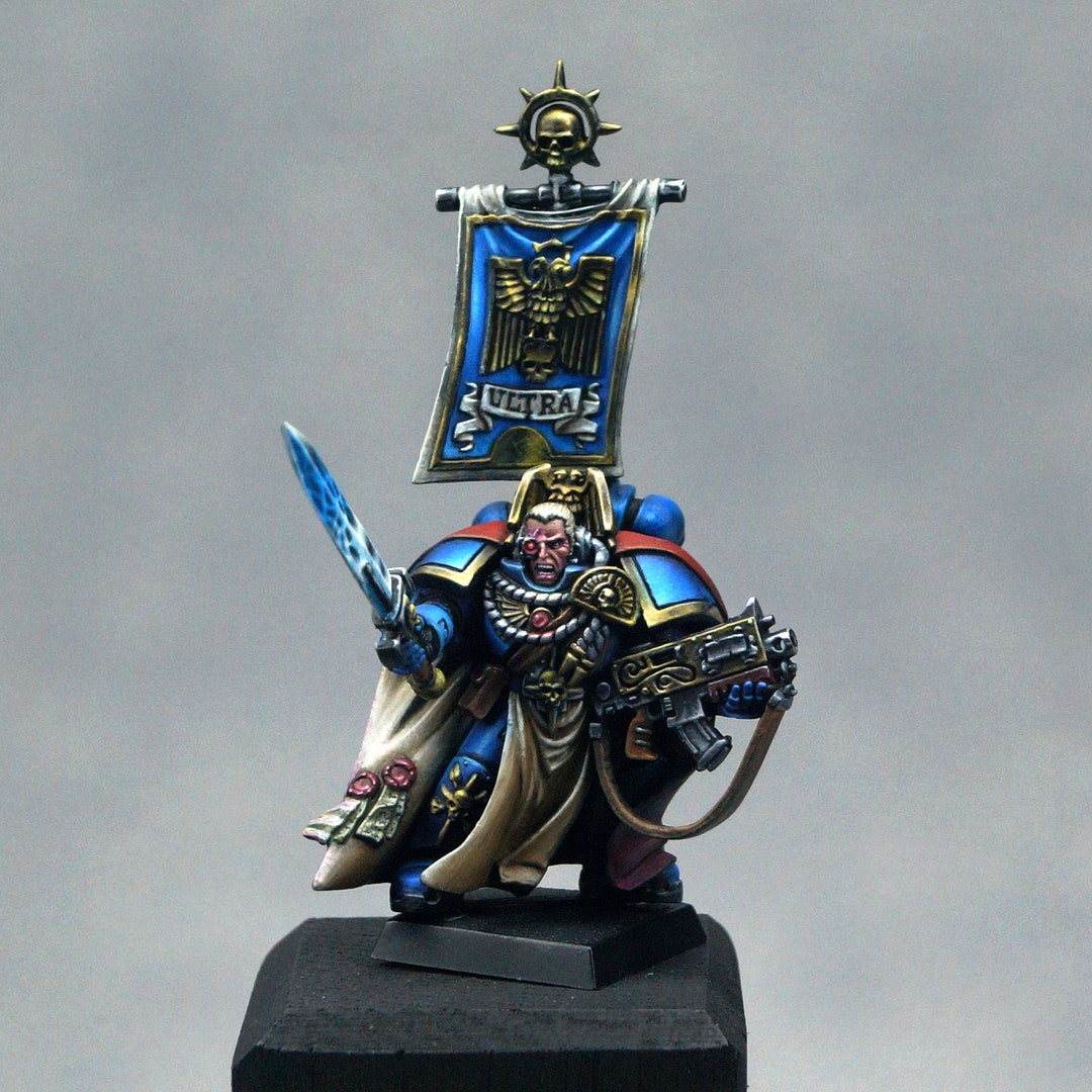 Painted Space Marine Captain / Ultramarines Captain Assault on Black ...