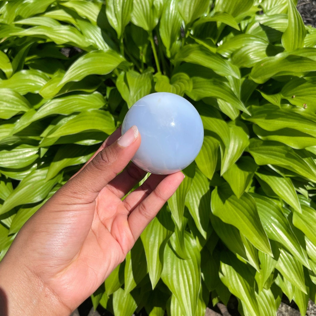 RARE Blue Chalcedony Sphere | High- Quality Blue Chalcedony | Crystal ...