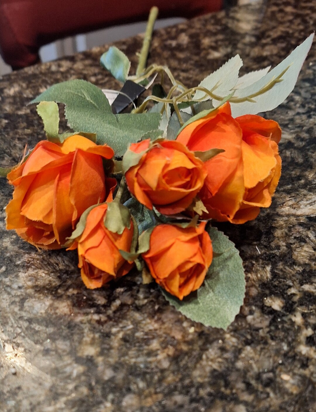 Silk Orange Rosebud Spray X5 Heads - Etsy