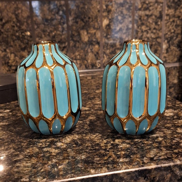 Turquoise Vase - Etsy