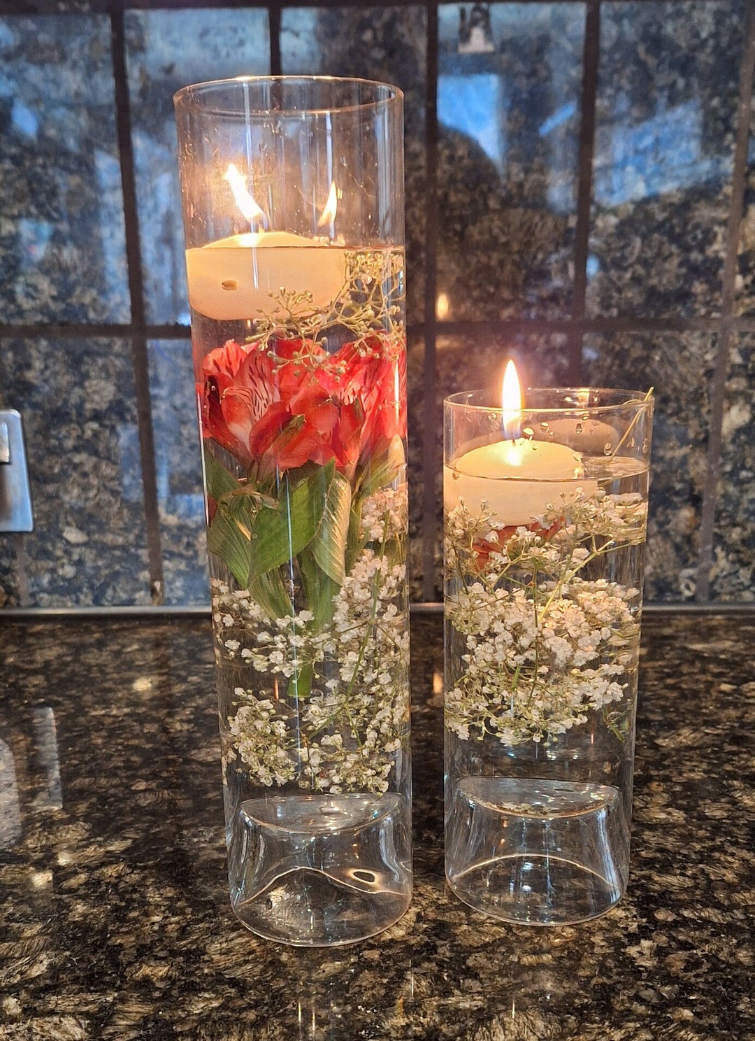 Clear Glass Cylinder Vase, Floating Candle Vases, Party, Wedding ...