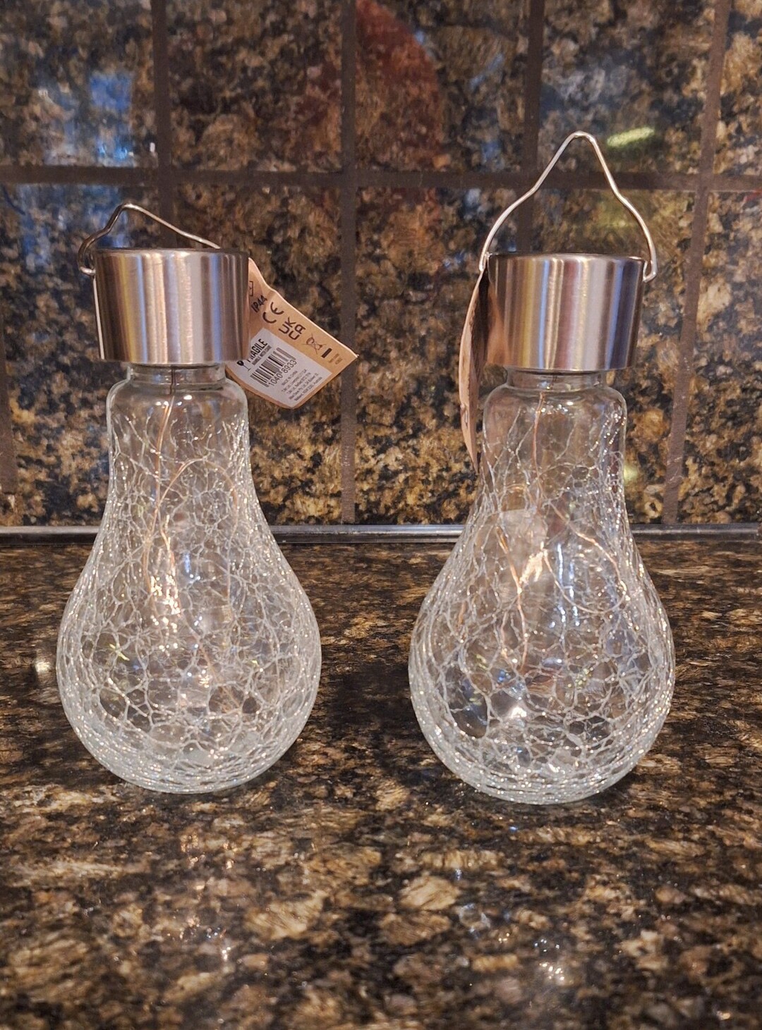 Solar Powered Hanging Crackle Bulb, Outdoor Hanging Solar Powered ...