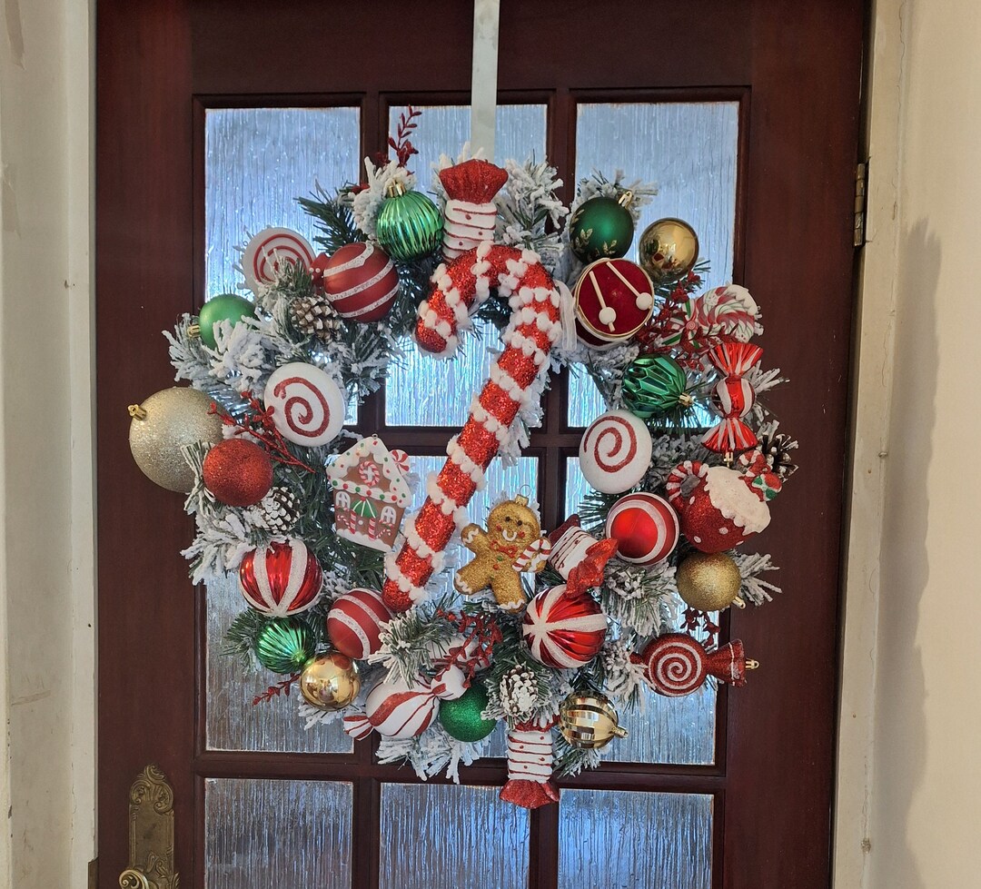 Christmas Large Candy Cane Lane Wreath - Etsy