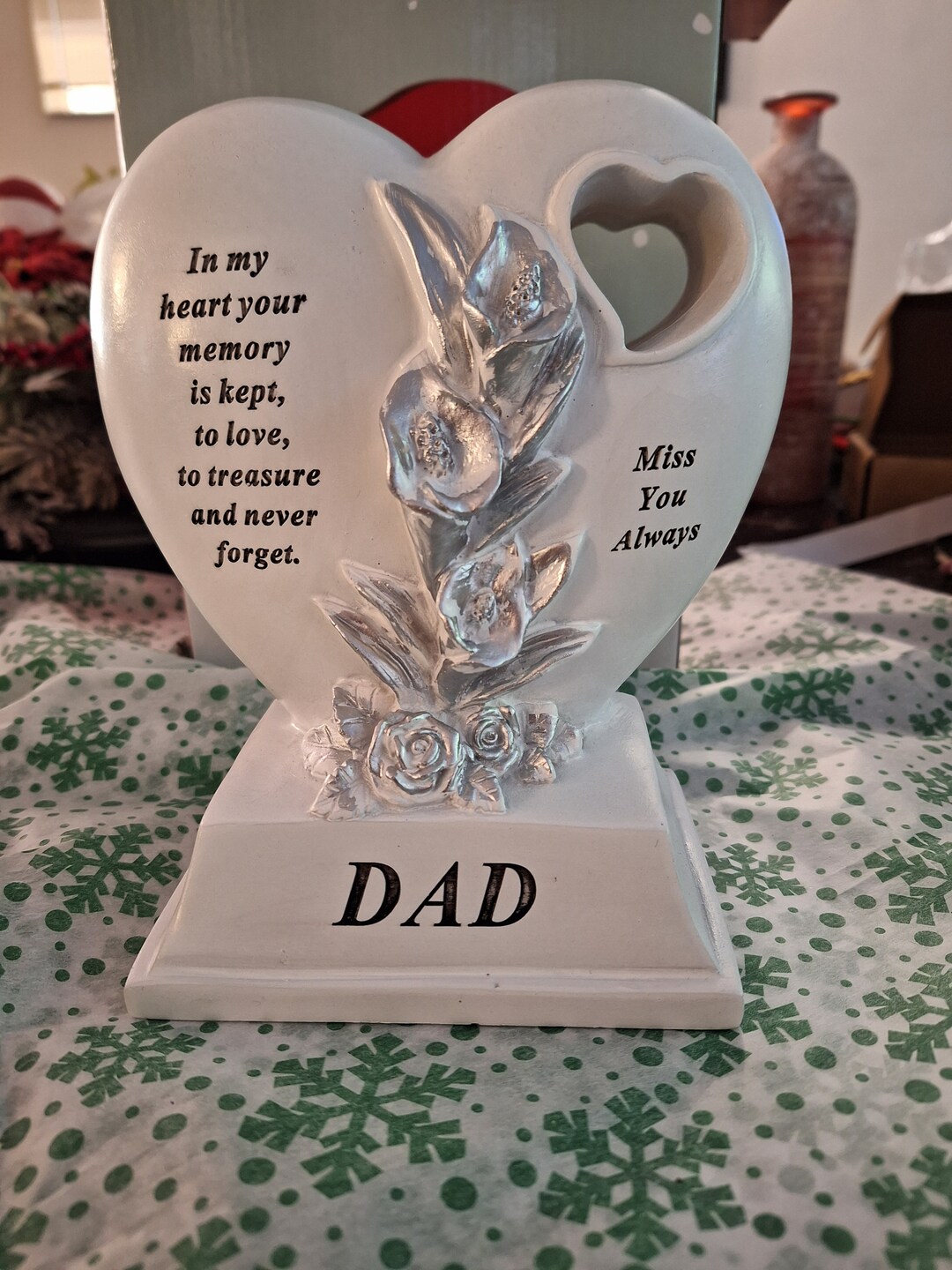 Heart Shaped White Nan Memorial Grave Stone Ornament - Etsy